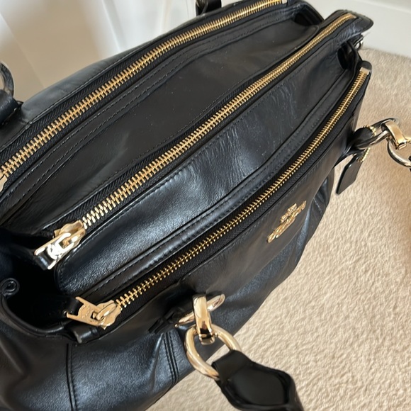 Coach | Bags | Coach Colette Black Leather Carryall Satchel Crossbody ...